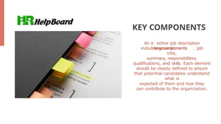 job description in hrm , Components Of Job Description | PPT
