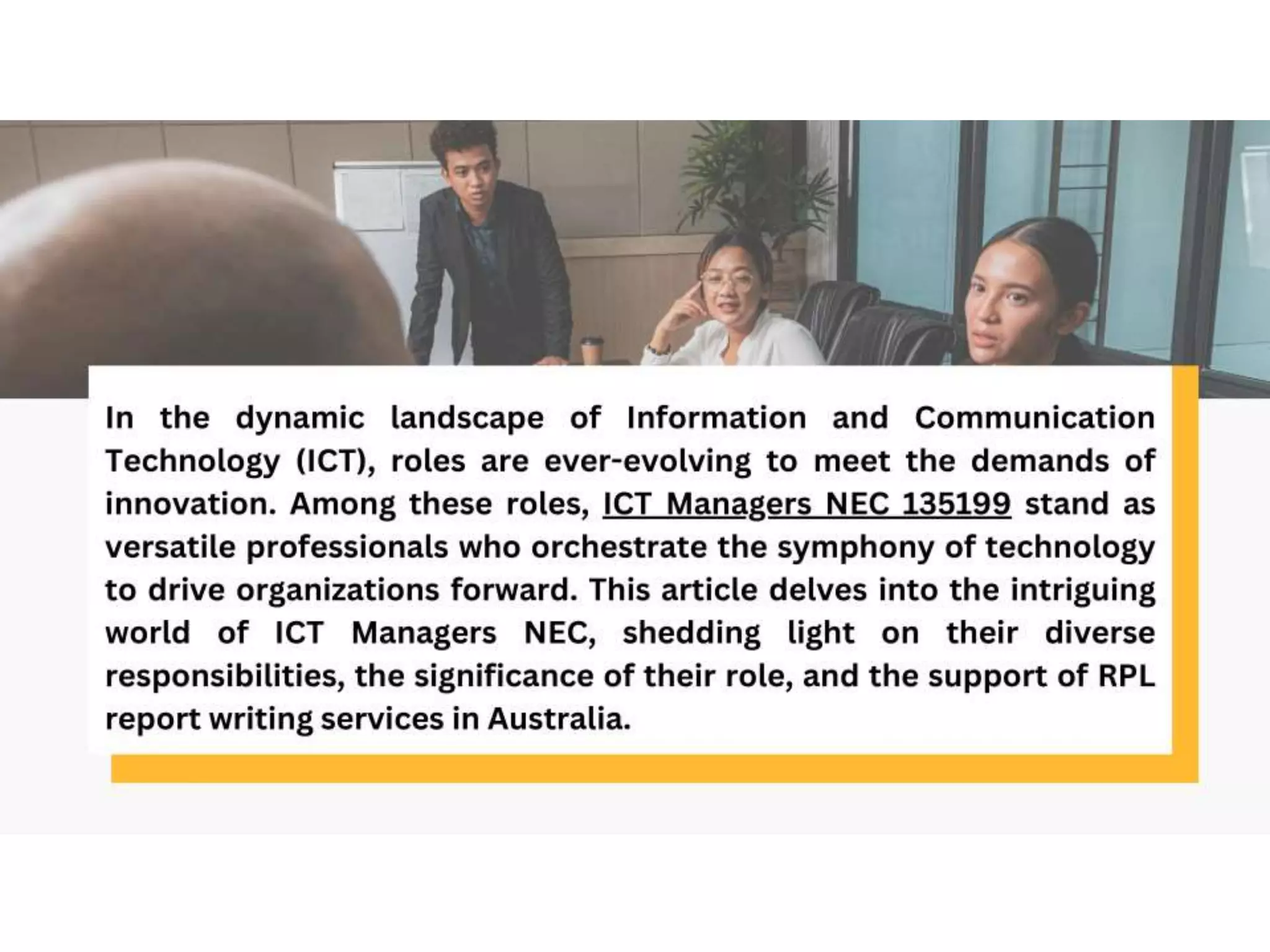 Job Description of ICT Managers NEC 135199 In Australia | PPT