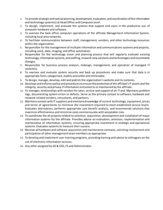 Job description of information officer | DOCX