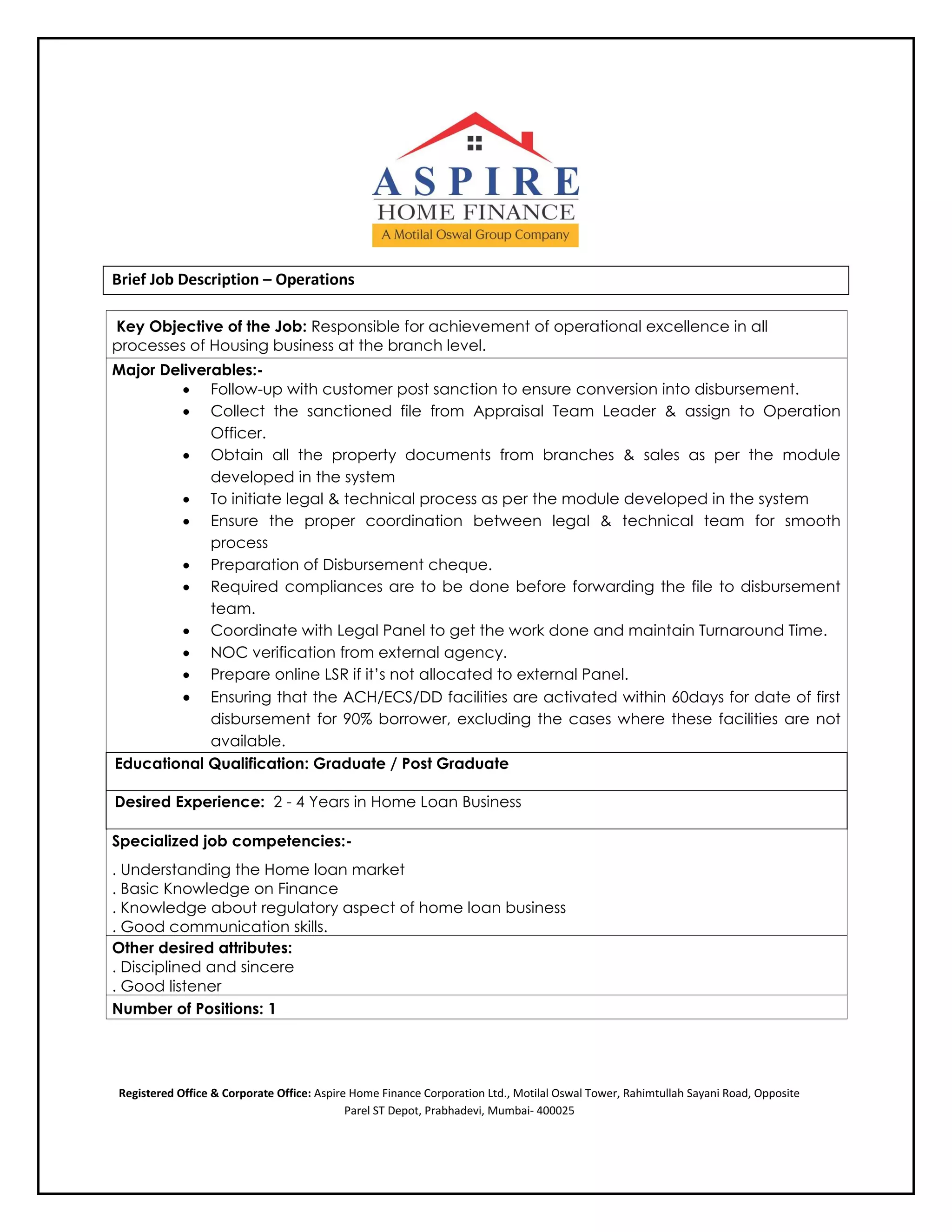 Job Description Operations Profile | PDF