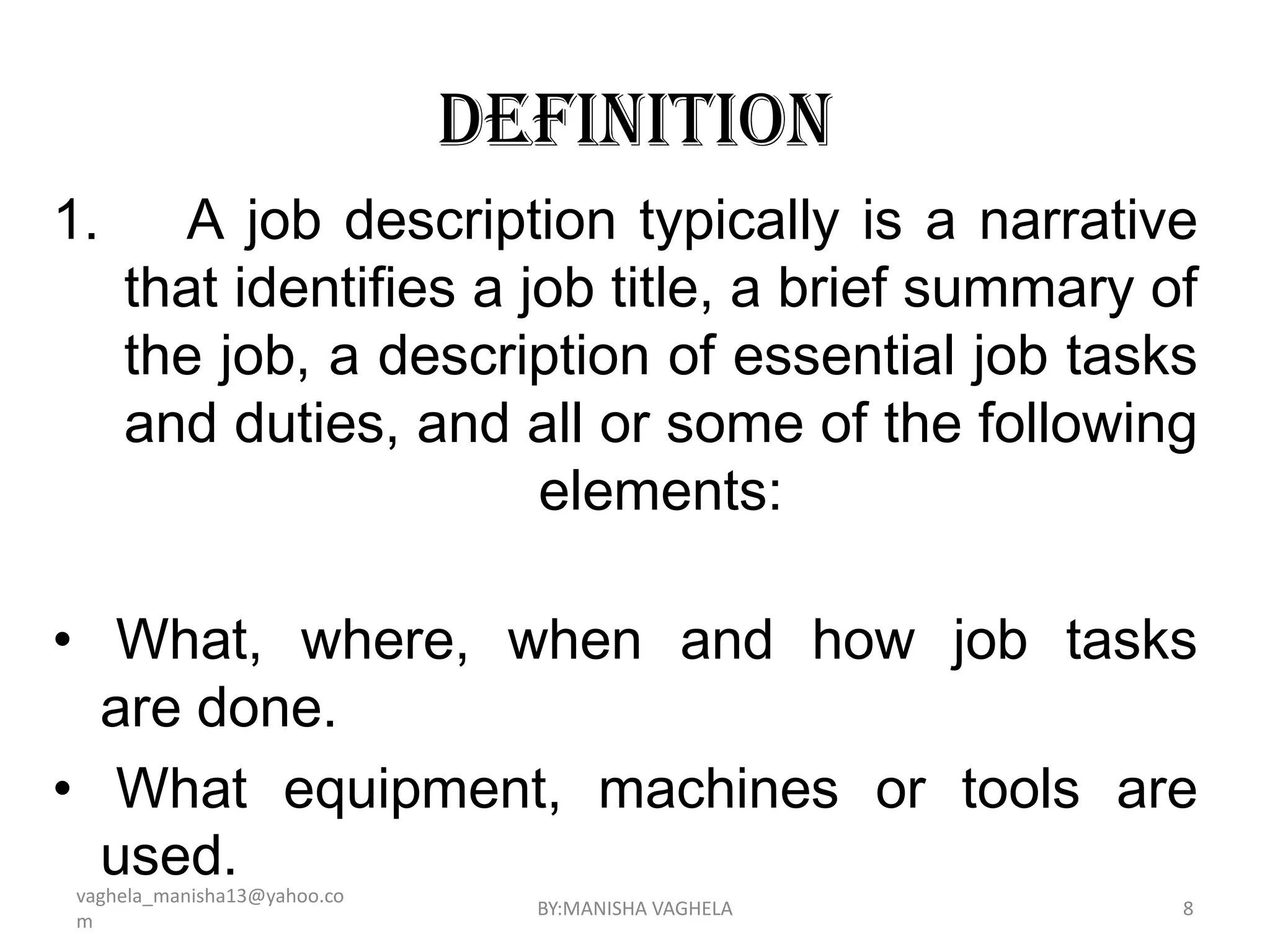 Job descriptions | PPSX | Resume Writing and Advice | Job Search