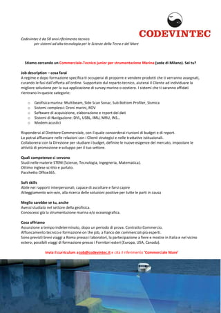 assumiamo Tecnico-Commerciale junior | PDF