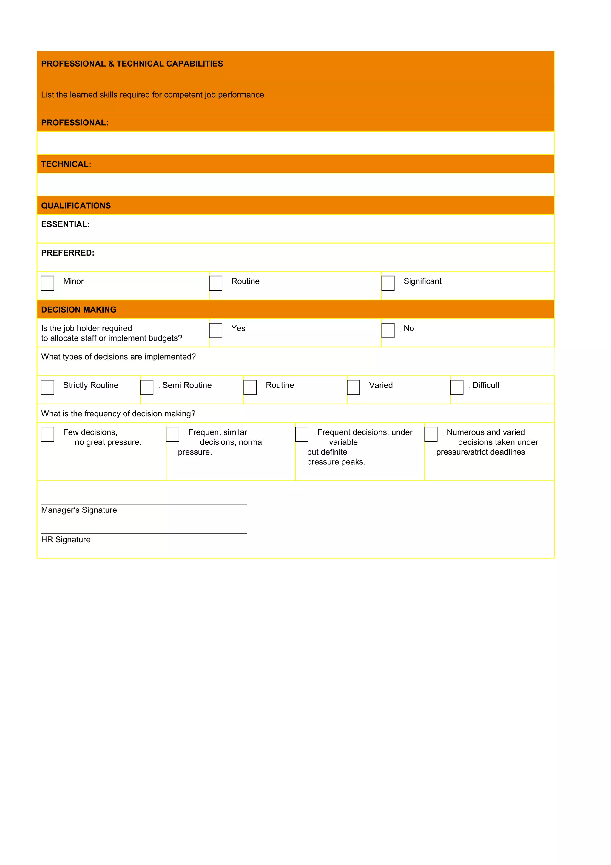 Job+description+template | DOC | Business | Business and Finance