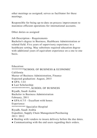 Job Description The ideal candidate will be fluent in Arabic and.docx