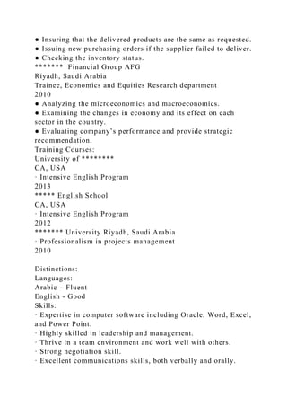 Job Description The ideal candidate will be fluent in Arabic and.docx