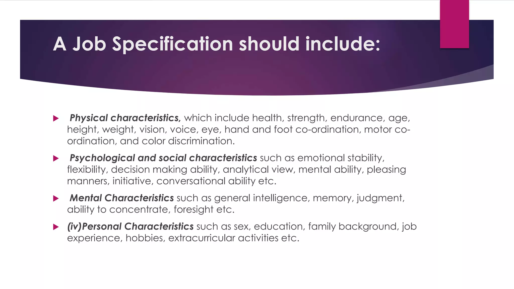 Job description vs job specification | PPTX