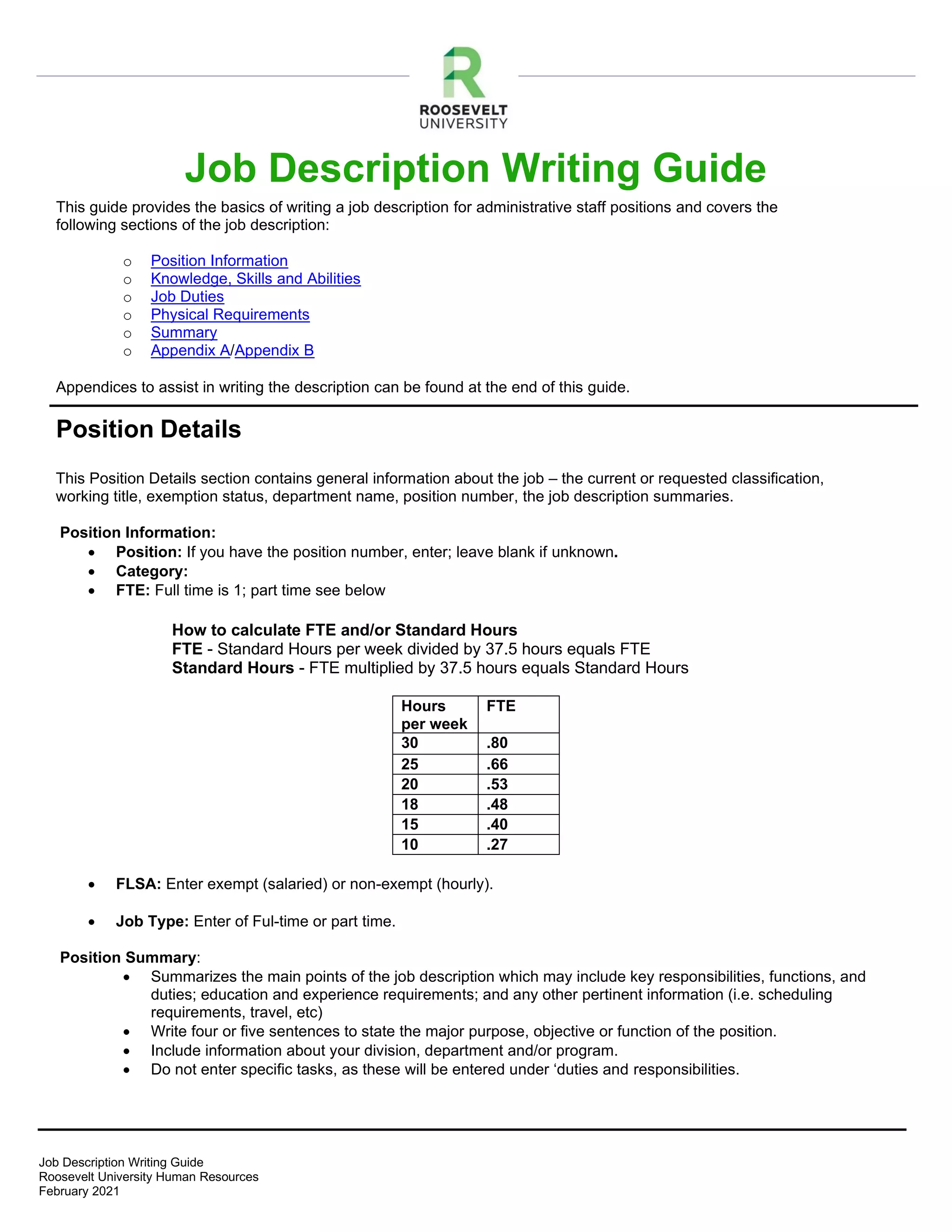 Job description writing guide | PDF