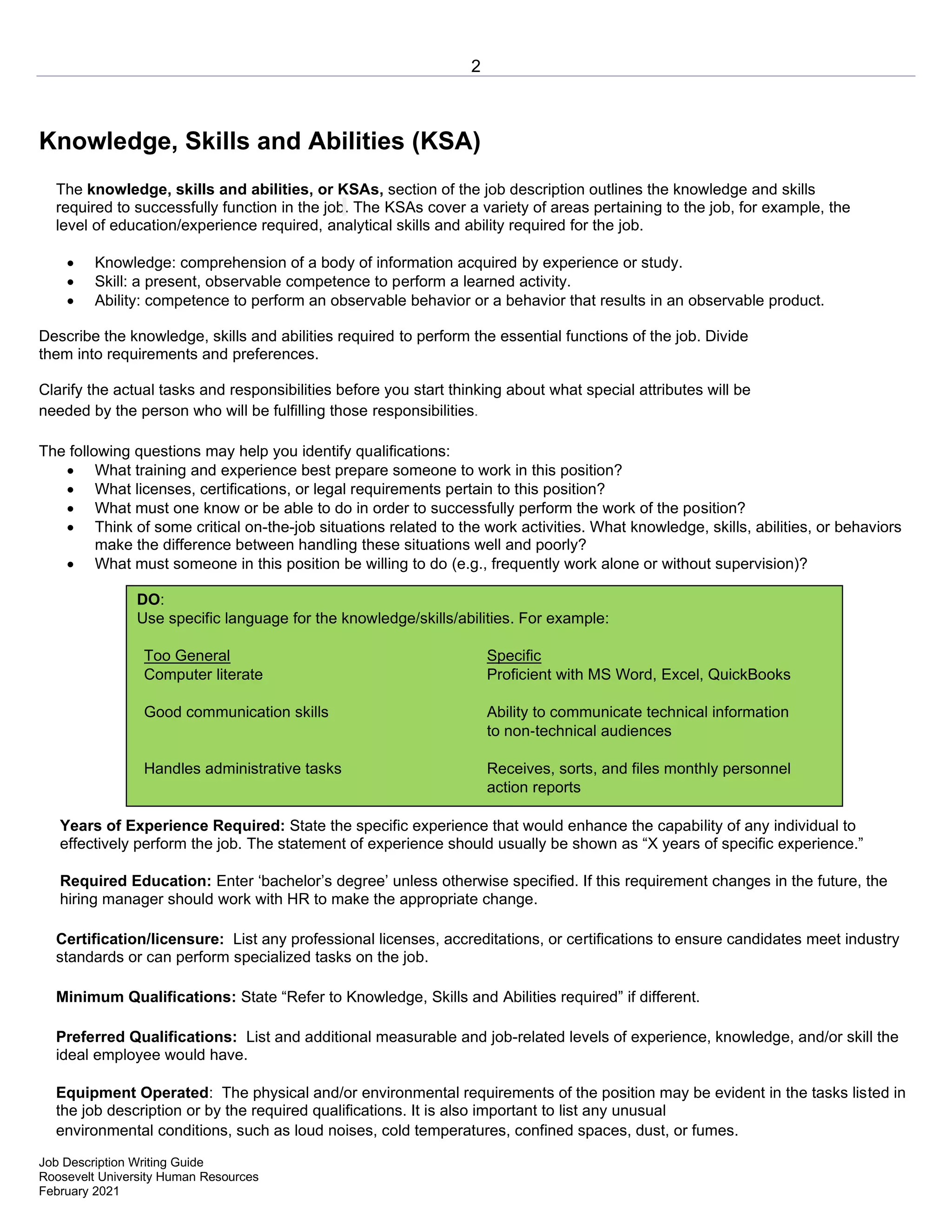 Job description writing guide | PDF