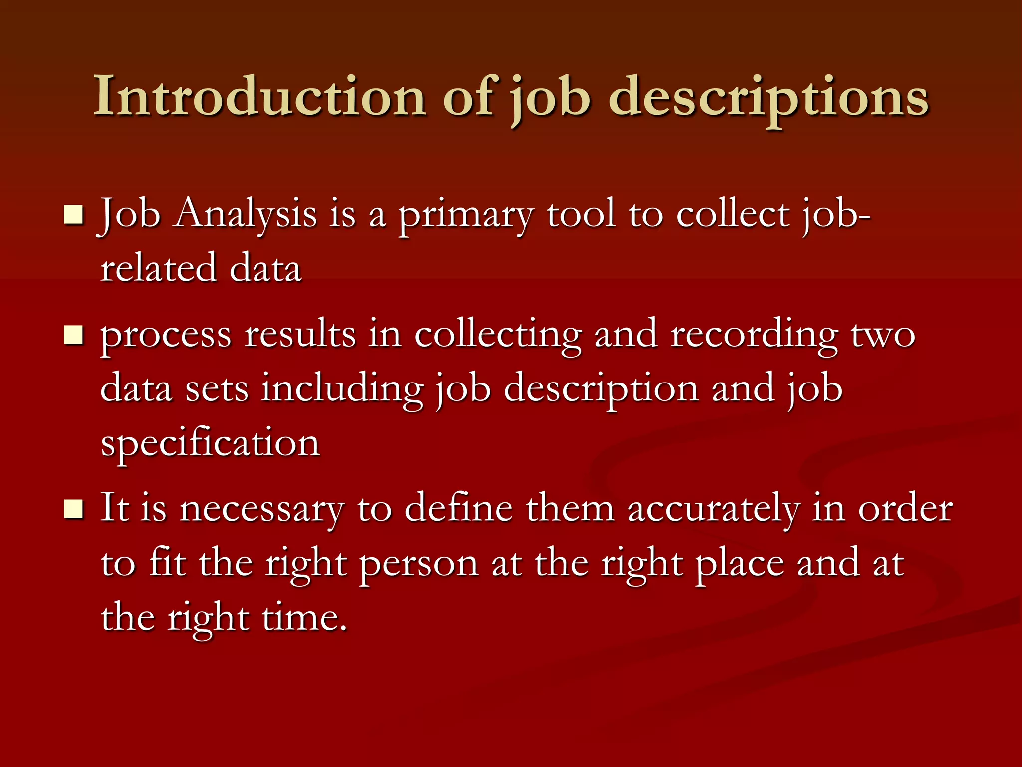 job description and specification importance and practical practices | PPT