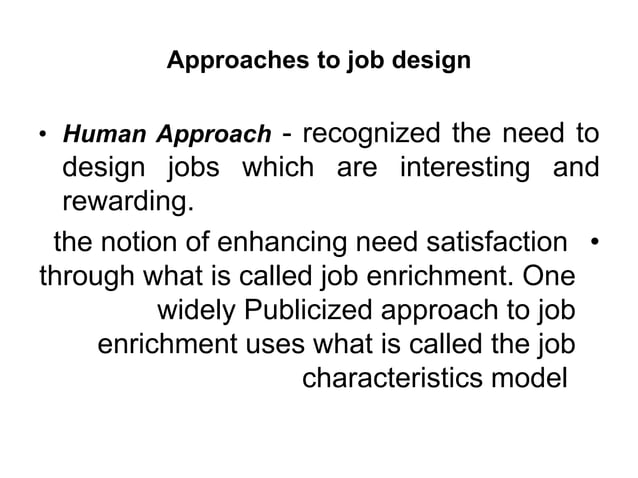 Job design | PPT | Resume Writing and Advice | Job Search