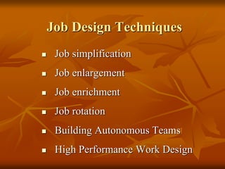Human Resource Management Job design .ppt