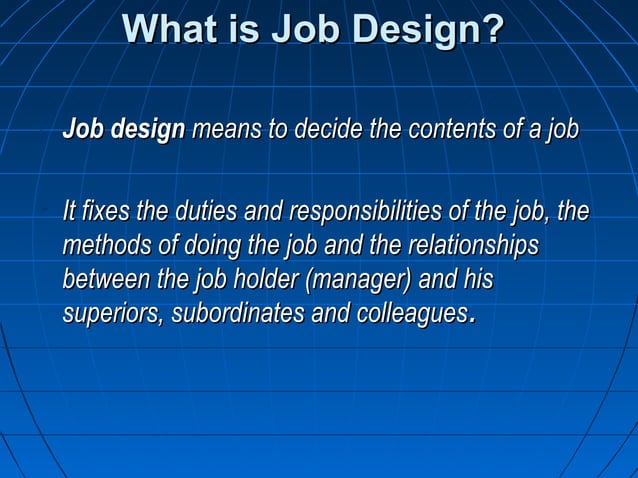 What is Job Design??? | PPT