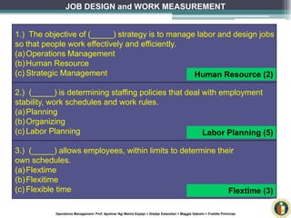Job design and measurement operations management report | PPTX