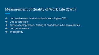 Job design and quality of work life | PDF