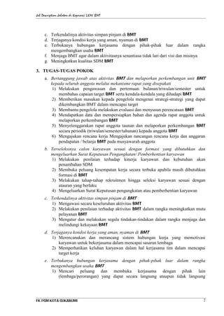 Job Des Lkm Bmt Koerasi | PDF