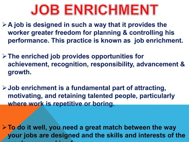 CAREER/JOB ENRICHMENT | PPT