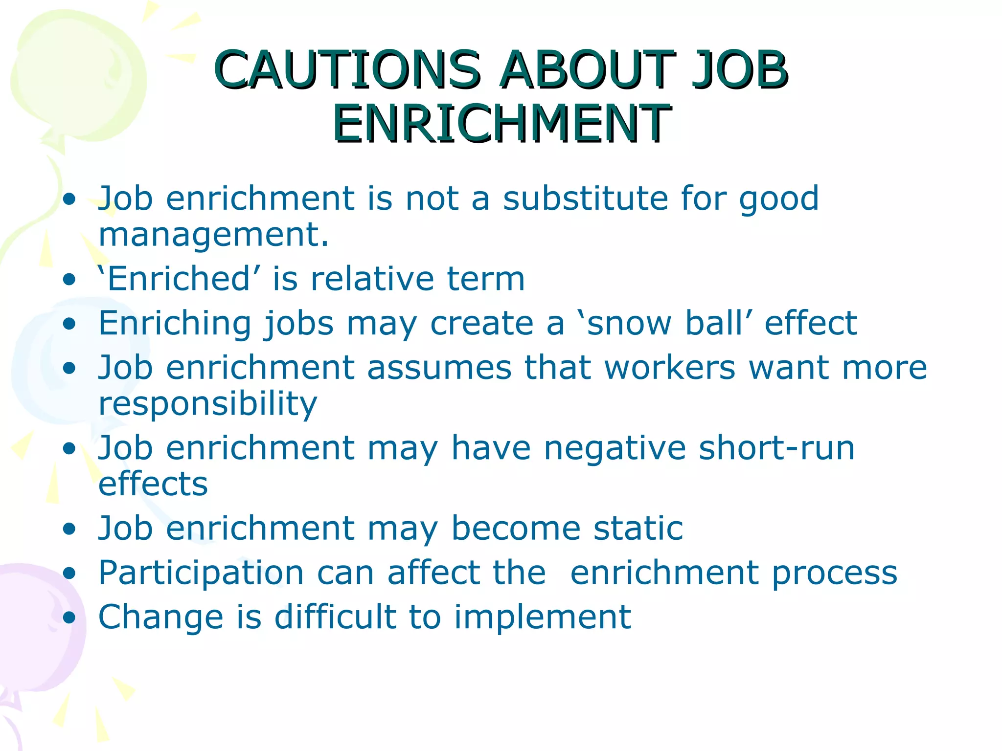 Job enrichment | PPT