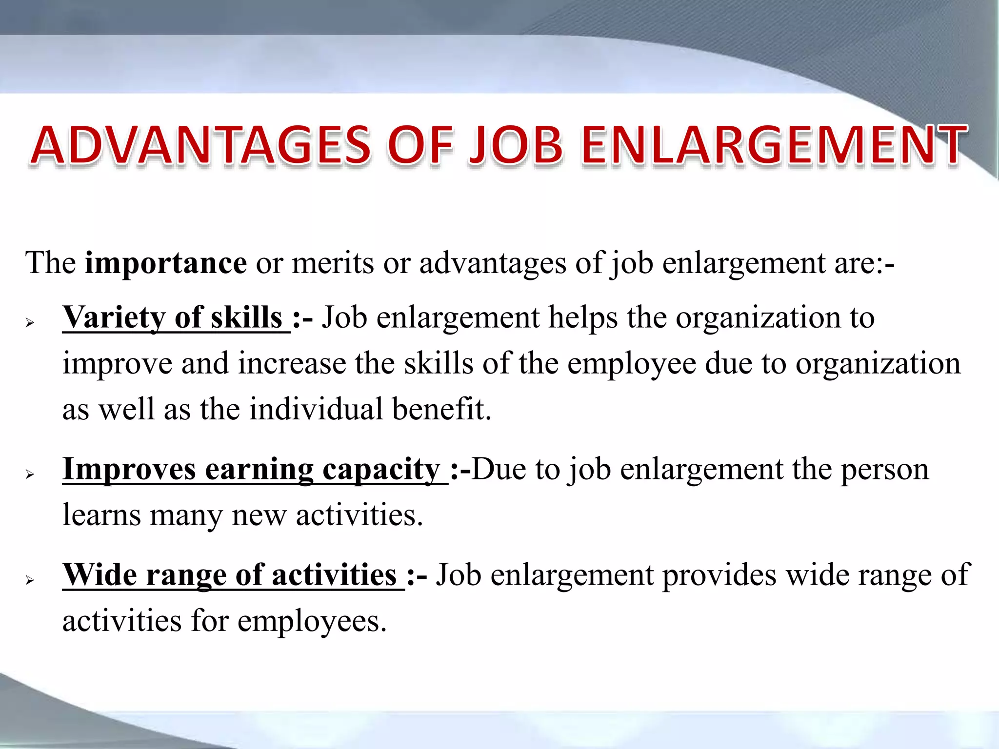 Job enrichment & Job enlargement | PPTX