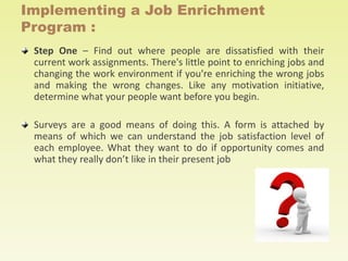Job enrichment and skill data bank | PPT