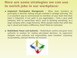 Job enrichment and skill data bank | PPT