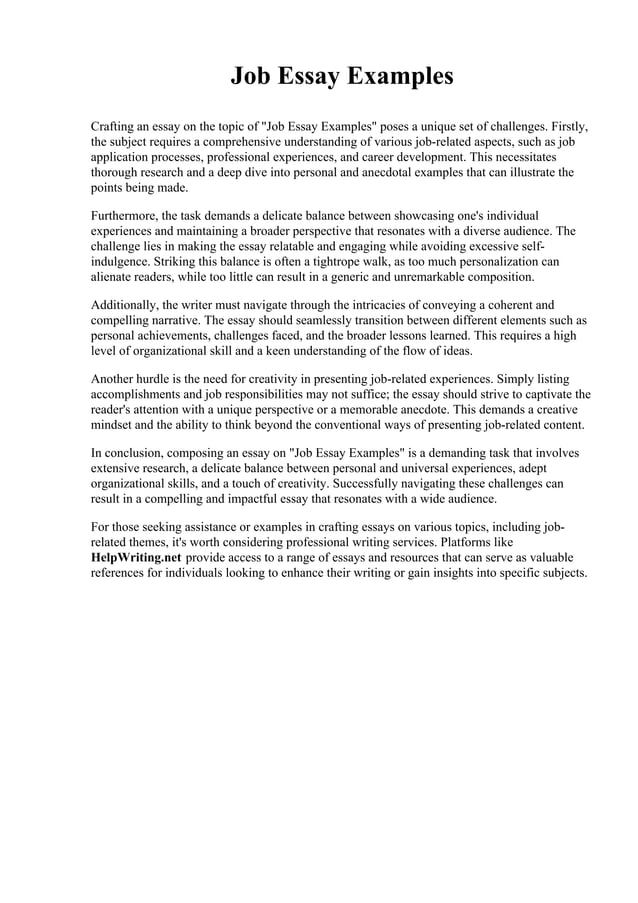 Job Essay Examples pdf job-essay-examples-pdf