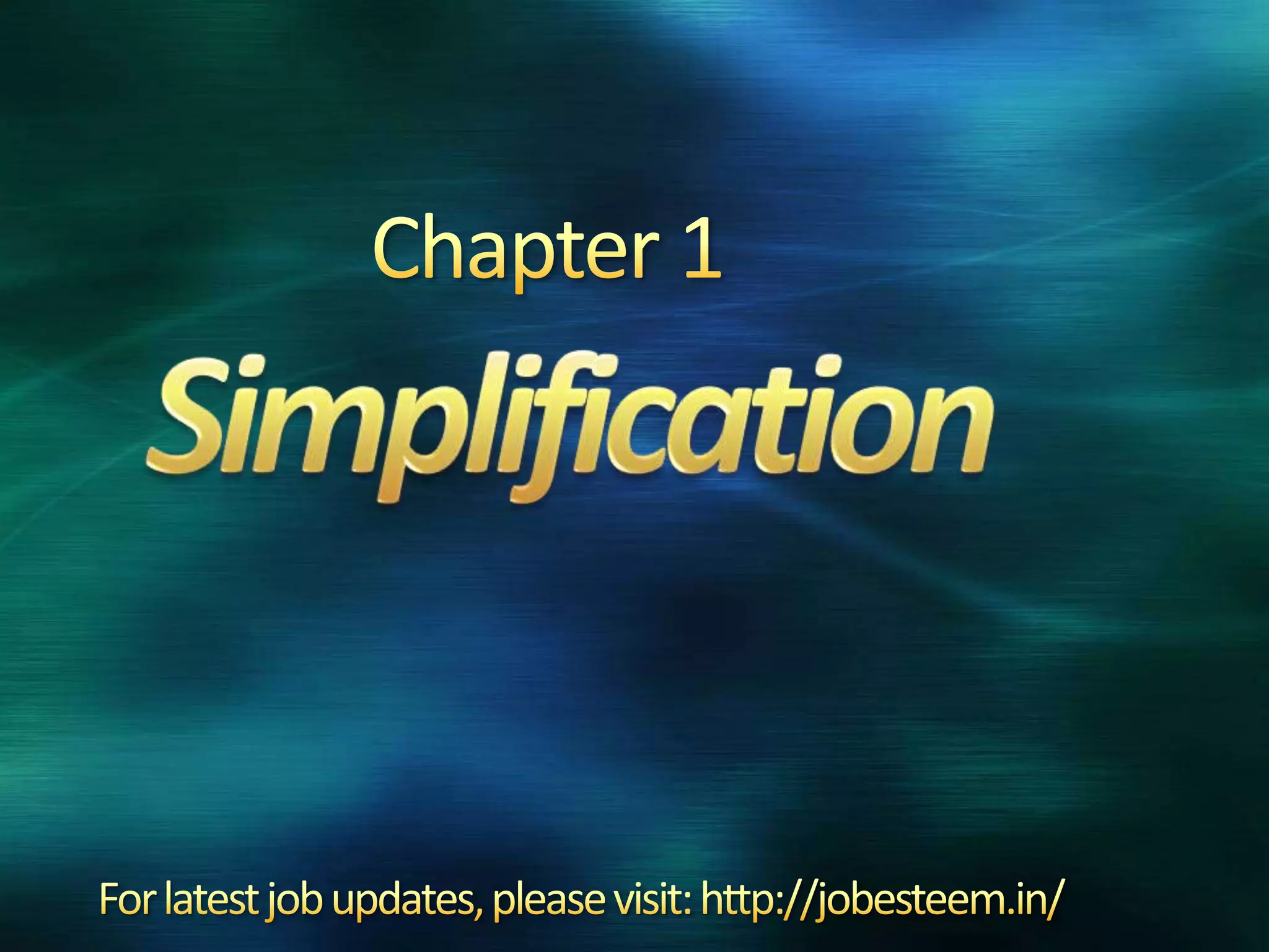 JobEsteem - chapter 1 - simplification | PPT