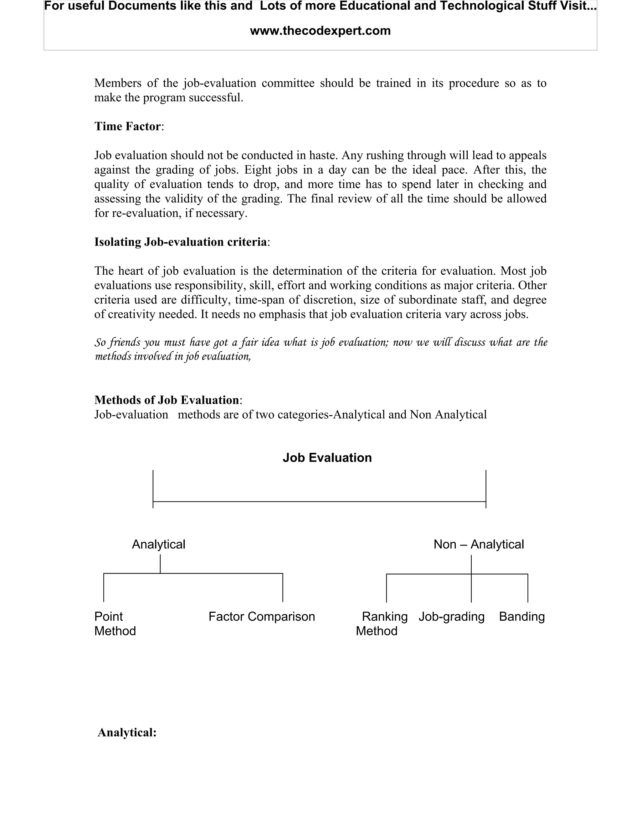 Job Evaluation | PDF | Resume Writing and Advice | Job Search
