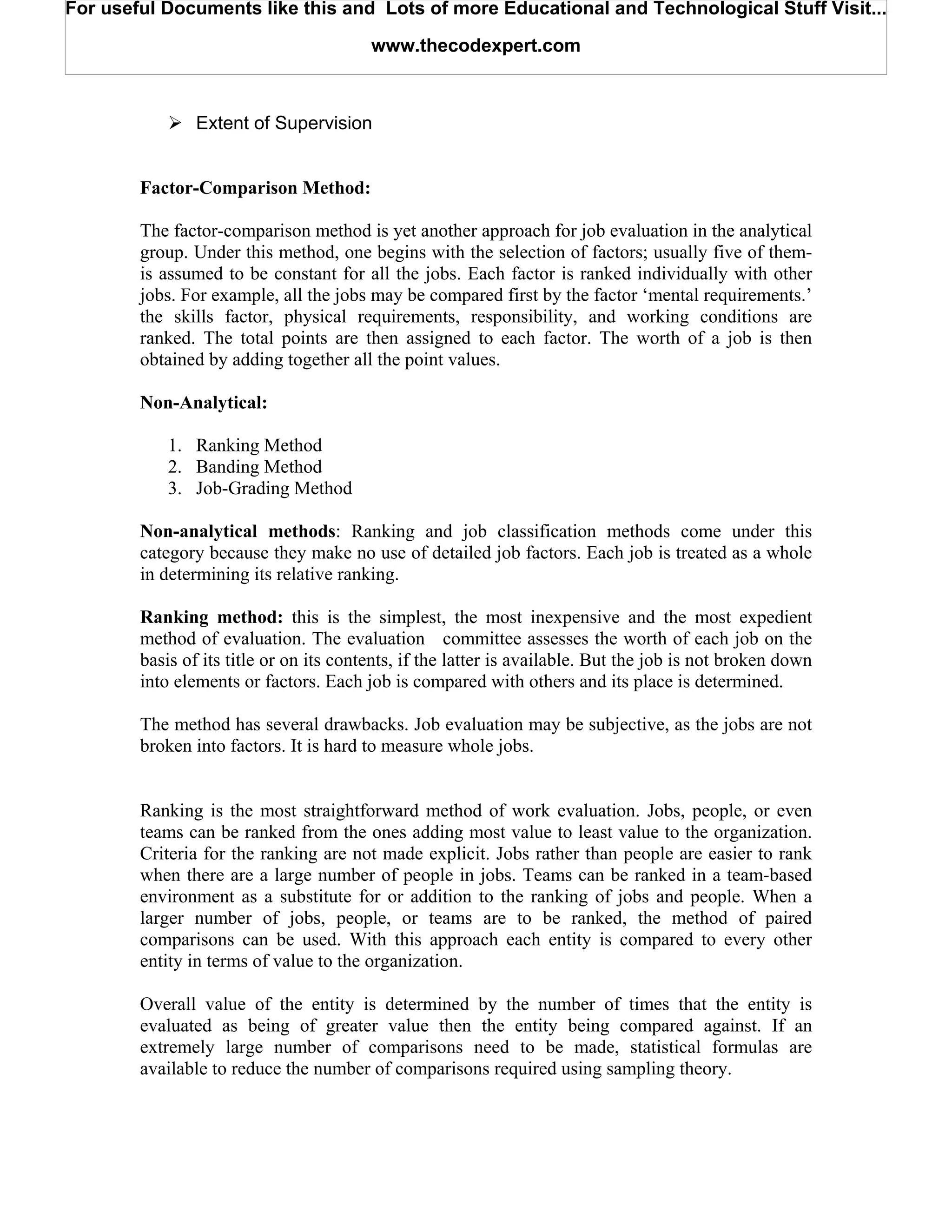 Job Evaluation | PDF | Resume Writing and Advice | Job Search