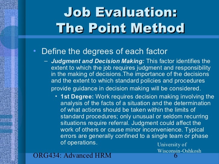 Job evaluation