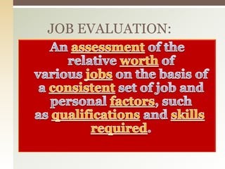 Job evaluation. | PPT