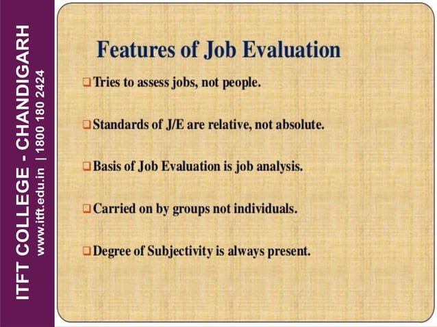 ITFT-Job evaluation | PPT