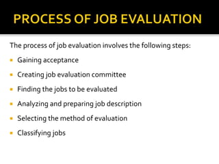 Job evaluation | PPTX | Resume Writing and Advice | Job Search