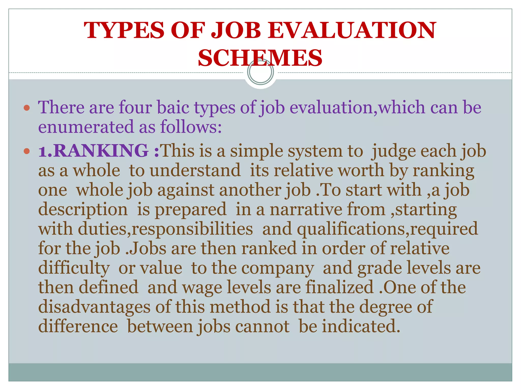 Job evaluation | PPT