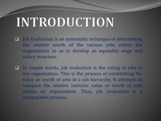 Job evaluation | PPT
