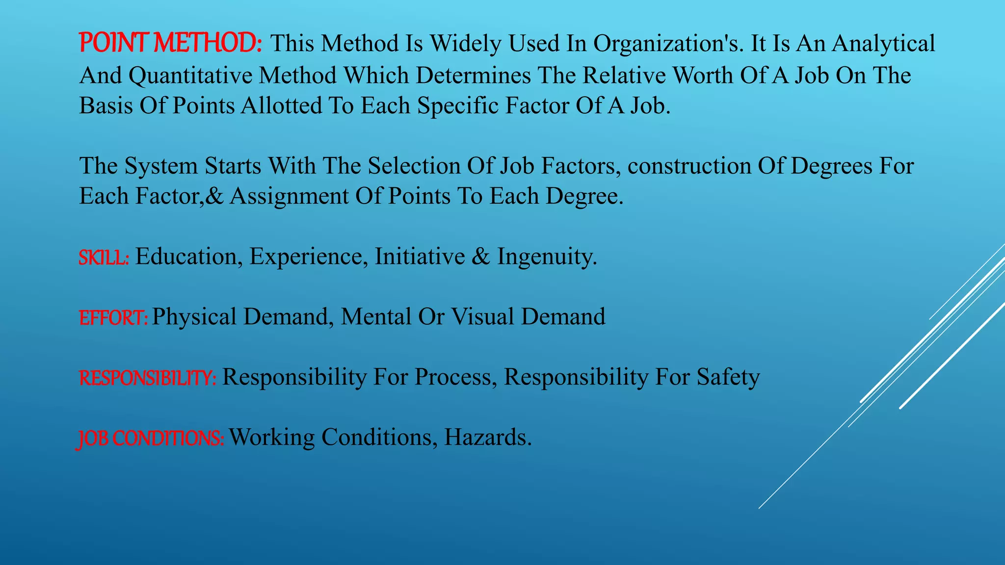 Job evaluation methods | PPTX