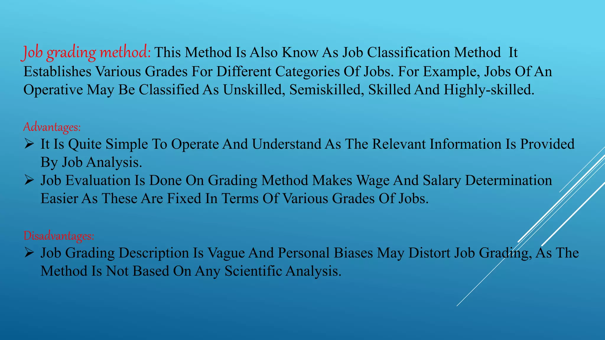 Job evaluation methods | PPTX