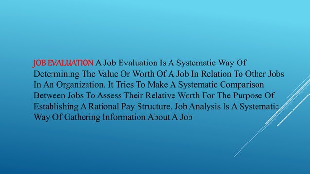 Job evaluation methods | PPTX | Human Resources | Business