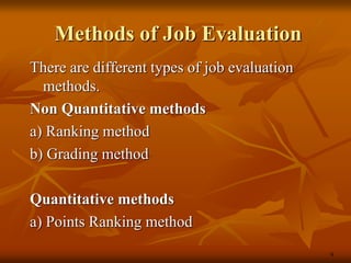 Job evaluation | PPT | Resume Writing and Advice | Job Search