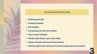 Job evaluation (meaning, Procedure, principles,) | PPT