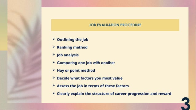 Job evaluation (meaning, Procedure, principles,) | PPT