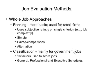 Job Evaluation ppt HRM business students | PPT