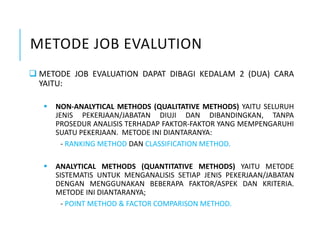 Job Evaluation HRD Smart 2016 | PPTX