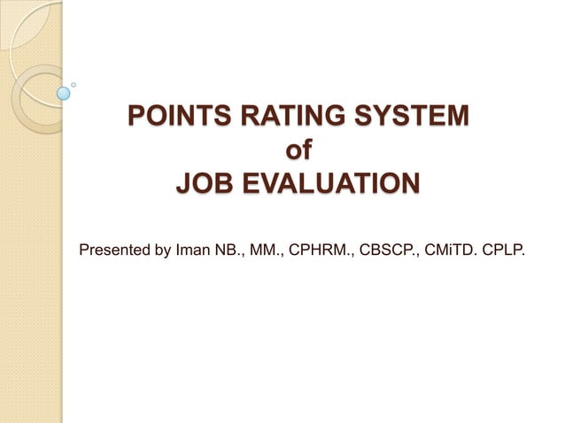Job Evaluation | PPS