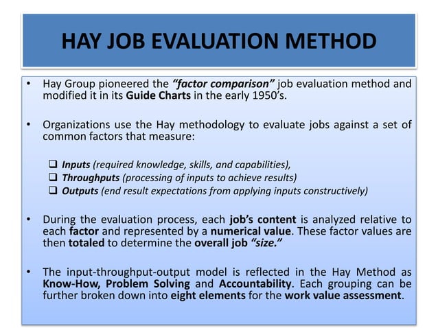 Job evaluation and grading – process and systems | PPTX