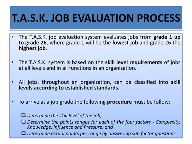 Job evaluation and grading – process and systems | PPTX