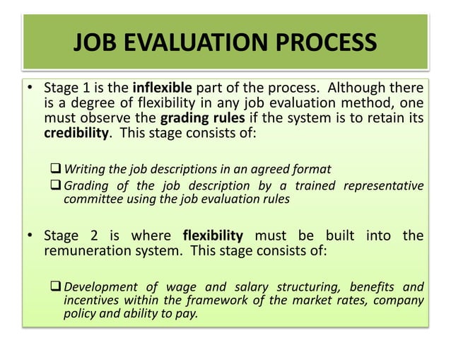 Job evaluation and grading – process and systems | PPTX