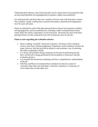 Job evaluation hay vs mercer | DOC