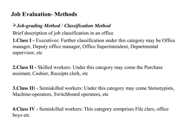 Job evaluation & merit rating | PPT | Resume Writing and Advice | Job ...