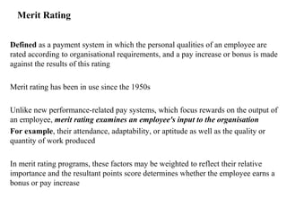 Job evaluation & merit rating | PPT