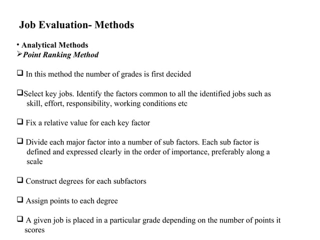 Job evaluation & merit rating | PPT | Resume Writing and Advice | Job ...
